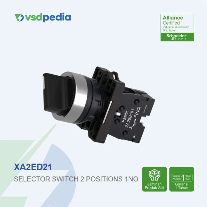 Promo Schneider Electric Selector Switch XA2 22mm 2 Posisi 1NO XA2ED21 ...