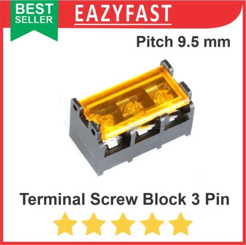 Jual Terminal Screw Block 9.5mm 3 Pin Kaki 3P Pitch 9.5 mm PCB Skrup ...