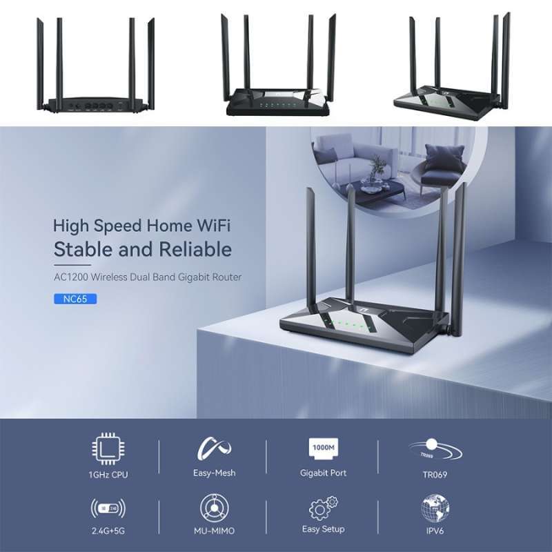 Jual Netis Nc65 Ac1200 Wireless Dual Band Gigabit Router Di Seller ...