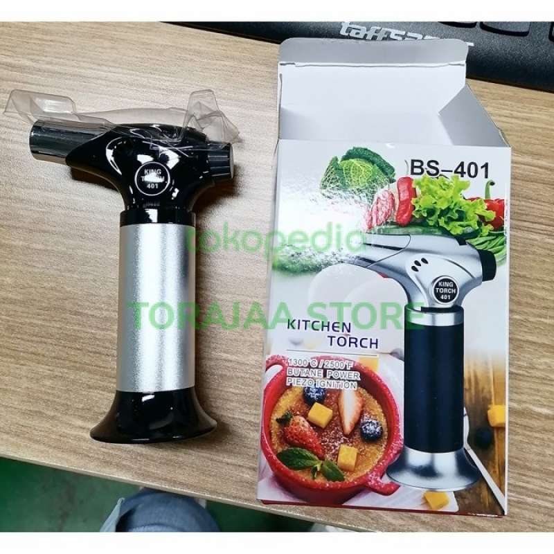 Promo Pemanas Makanan Portable Gas Blow Torch Butane Bs-401 Black/sier ...