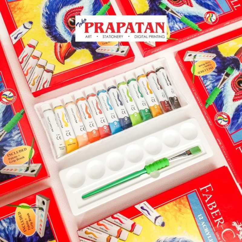 Promo Faber Castell Acrylic Colours set 12 Warna / Cat Akrilik set ...