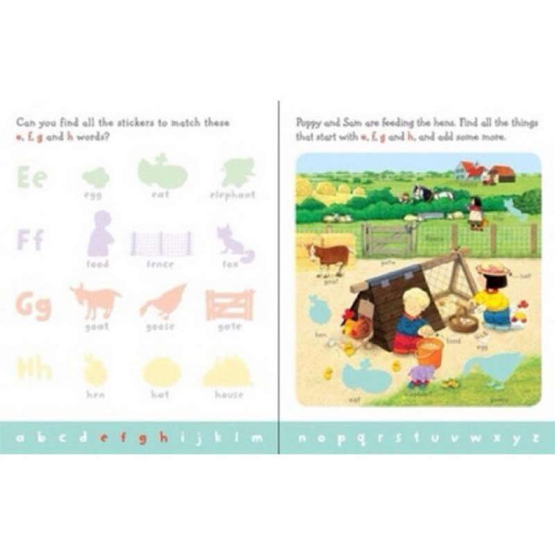 Promo Usborne A B C Sticker Book - Alphabet Buku Import Huruf Learning ...