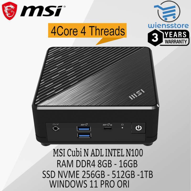Promo Mini Pc Msi Cubi N Adl - Intel N100 + Ram + Ssd + W11 - Ram 4gb Ssd Nvme 256gb Diskon 28% ...