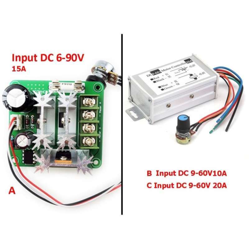 Jual Adjustable PWM DC motor speed controller 6~90V 15A di Seller ...