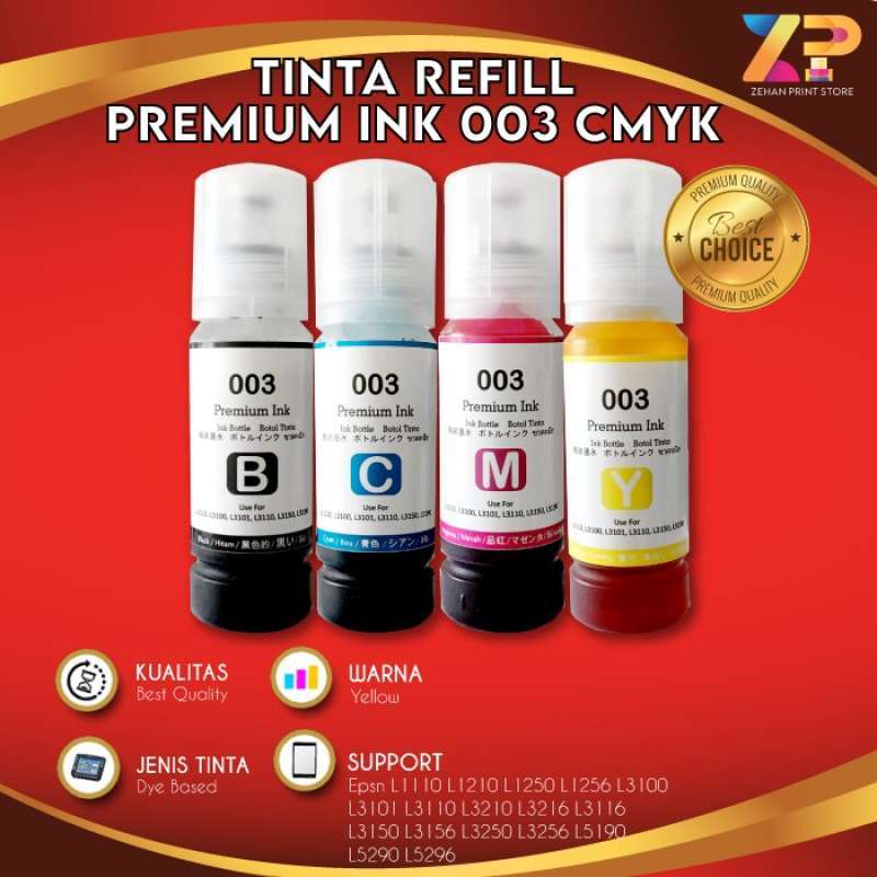 Promo Tinta 003 Ink Epson - (1 SET) CMYK Epson L1110 L3110 L3150 Diskon ...