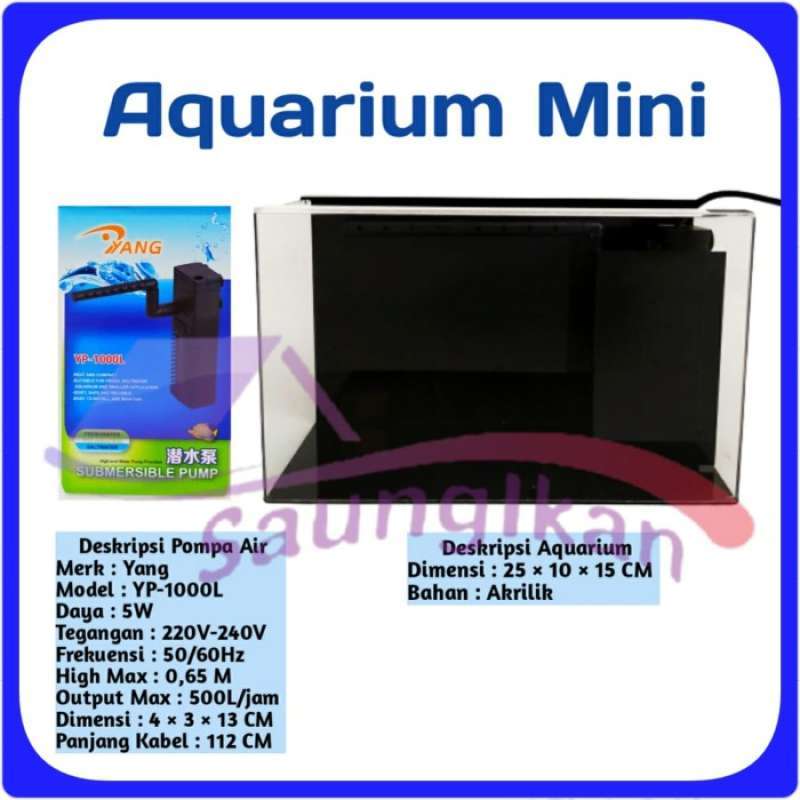 Promo Paket Aquarium Mini Ikan Hias Akrilik Acrylic Plus Pompa Sirkulasi Diskon 23% Di Seller ...