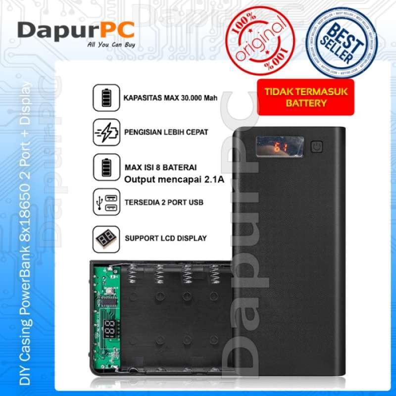 Jual Diy Casing Powerbank 8x18650 2 Port + Display Di Seller Retail ...