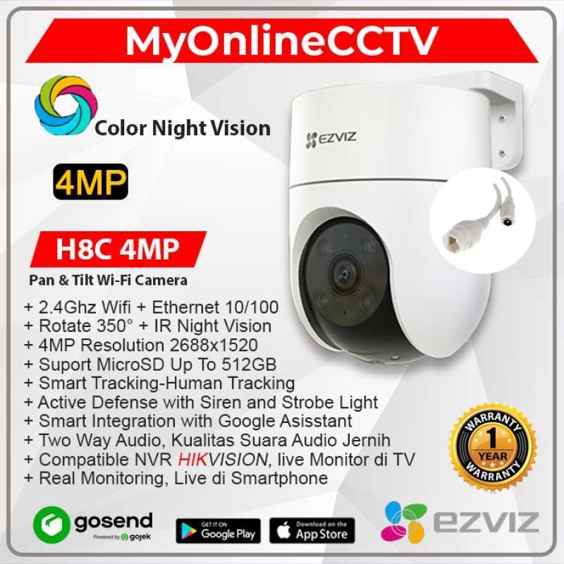 Jual EZVIZ H8C 4MP Pant & Tilt CCTV Outdoor Wifi IP Camera Color Night ...