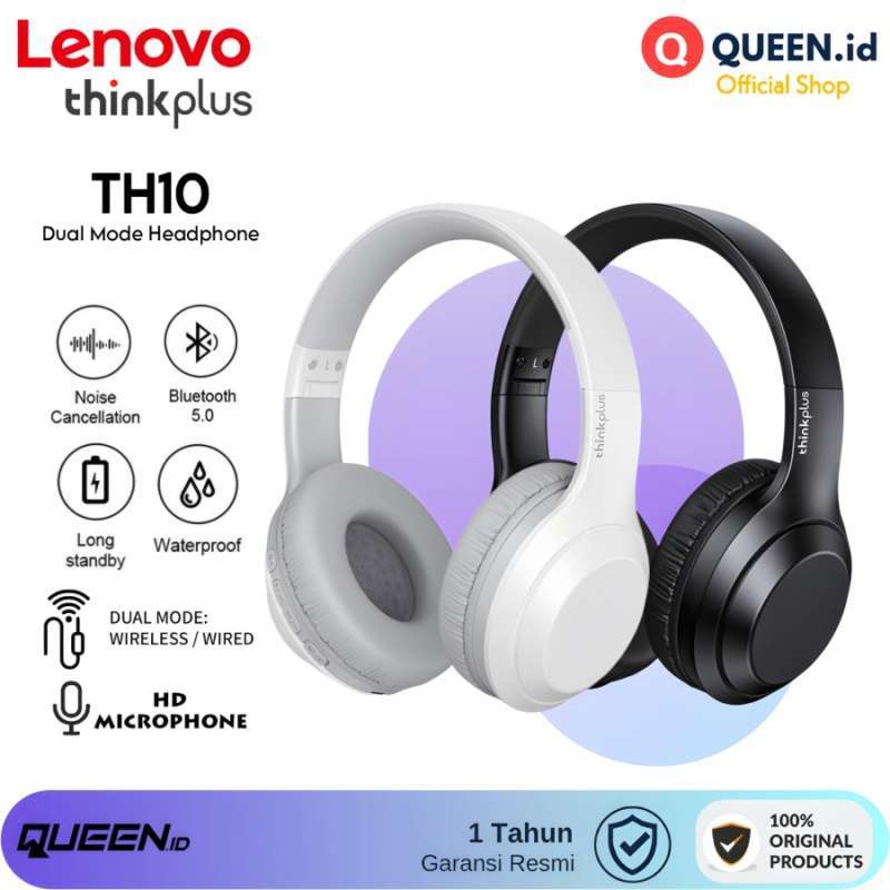 Jual Lenovo Thinkplus Th10 Headset Bluetooth 5.0 Wireless Wired Dual ...