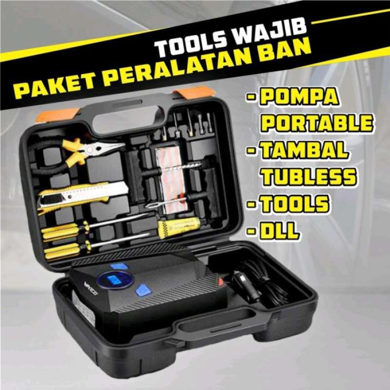 Promo Fullset Pompa Ban Mobil Elektrik Portable Plus Toolset Tambal Ban Diskon 28% di Seller ...