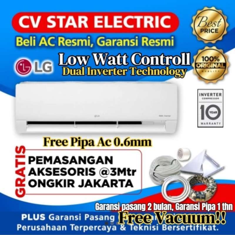 Promo AC LG 1 PK T10EV4 Dual Cool Eco AC Split Inverter Putih Diskon 23% di Seller PT. Wakasa ...
