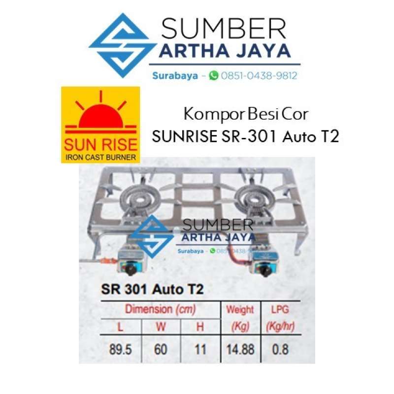 Promo Kompor Cor / Kompor Besi Cor 2 Tungku Sunrise Sr-301 Auto 2t Diskon 23% Di Seller Toko ...