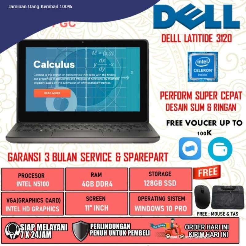 Promo LAPTOP DELL LATITUDE 11 3120 INTEL N5100 4GB 128GB SSD WIN11 PRO ...