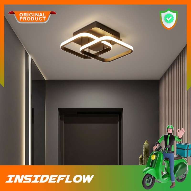 Promo lampu plafon rumah led modern aesthetic minimalis kotak tri color ...