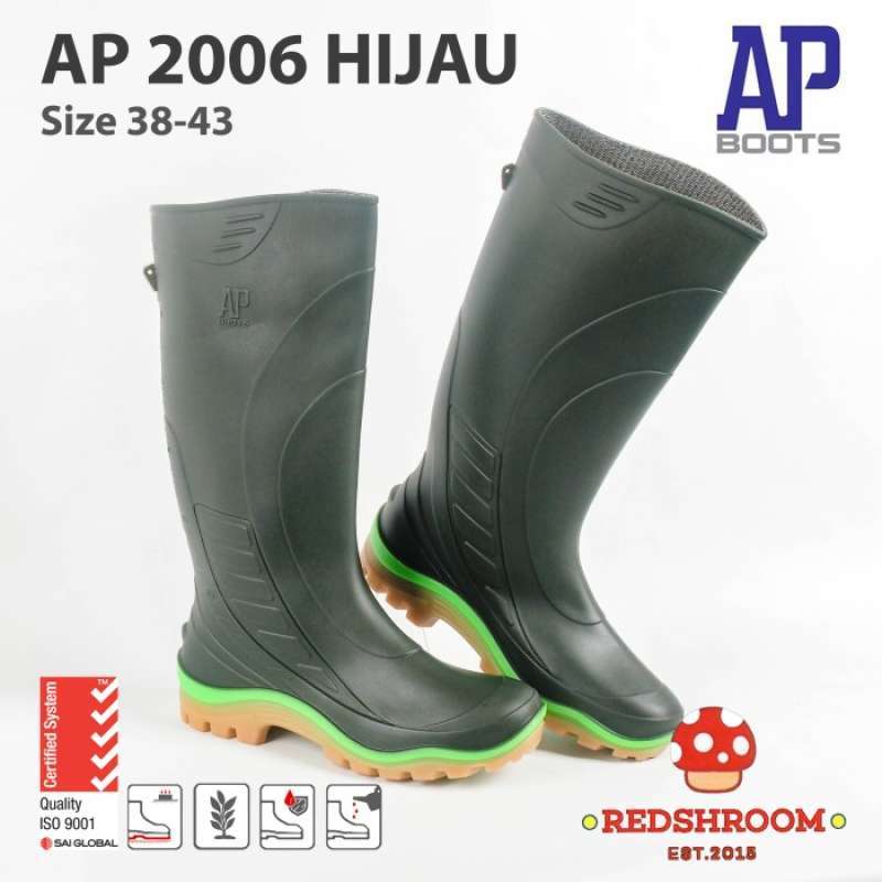 Promo Sepatu Boot Tinggi Ap Boots Ap 2006 Hijau Triwarna Centimeter ...