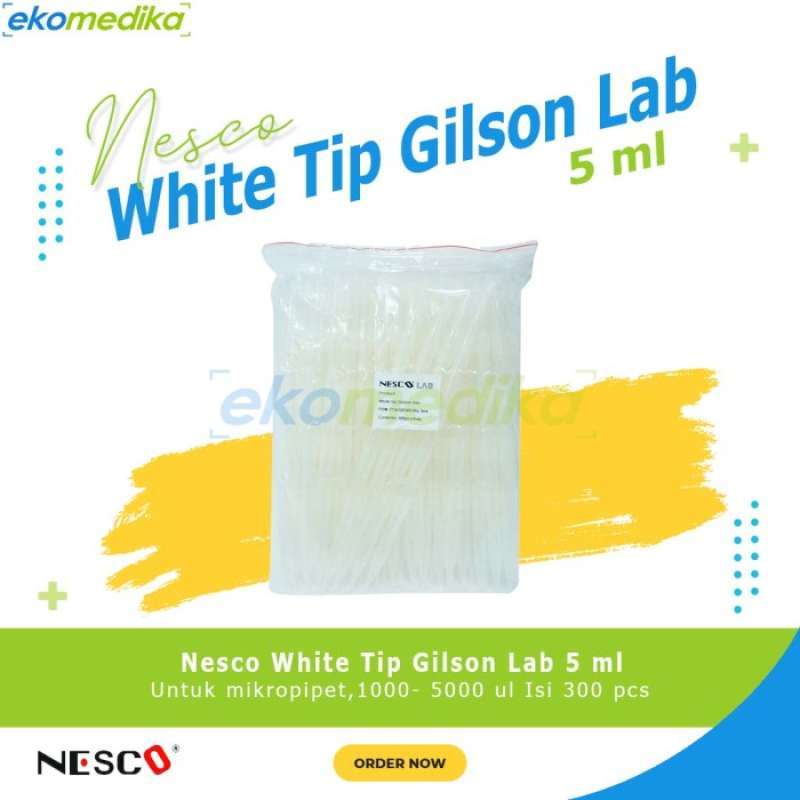 Promo White Tip 5 Ml | Pipet 1.000-5.000 Ul Nesco White Tip Gilson Lab ...