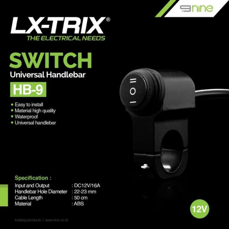 Jual Nine Luminos Saklar Lampu Led Tembak Hb9 2 Mode On Off On Jepit Stang Universal Di Seller ...