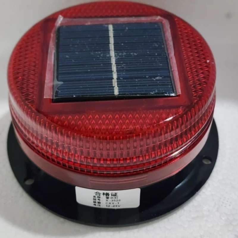 Promo LAMPU ROTATOR LED SIGNAL SOLAR PANELS BATTERY - MERAH - Diskon 50 ...