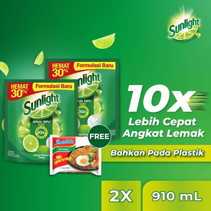 Jual Buy 2 Sunlight Sabun Cuci Piring Jeruk Nipis Pouch [910 mL] Free Indomie Goreng 1 pcs di ...