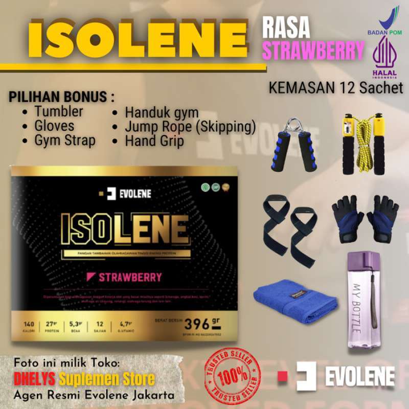 Promo Evolene Isolene Strawberry Whey Protein Isolate Susu Protein 12 ...