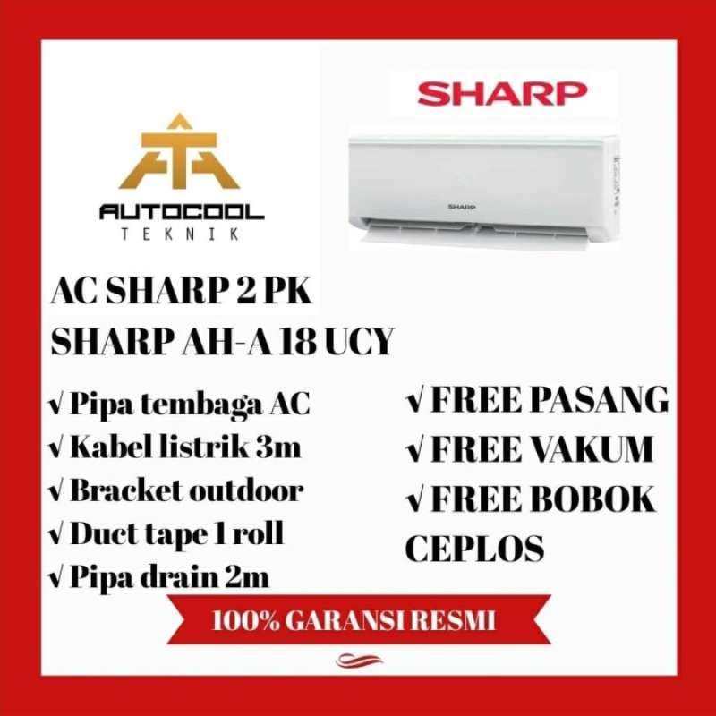 Promo Ac Sharp 2 Pk Ah-a 18 Ucy Split Turbo Cool + Pasang Diskon 33% Di ...