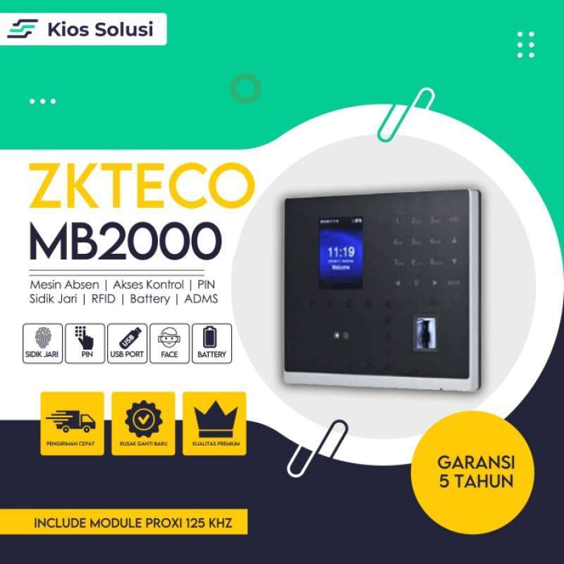 Promo Mesin Absensi dan Akses Pintu ZKTECO MB 2000 + FREE TUMBLER Diskon 23% di Seller Dazzle ...