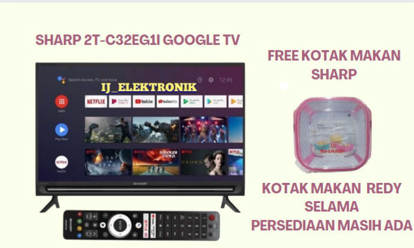Promo Sharp LED TV 32 Inch 2T-C32EG1i GOOGLE TV DVB-T2 ANDROID 11 Diskon 23% di Seller Dazzle ...