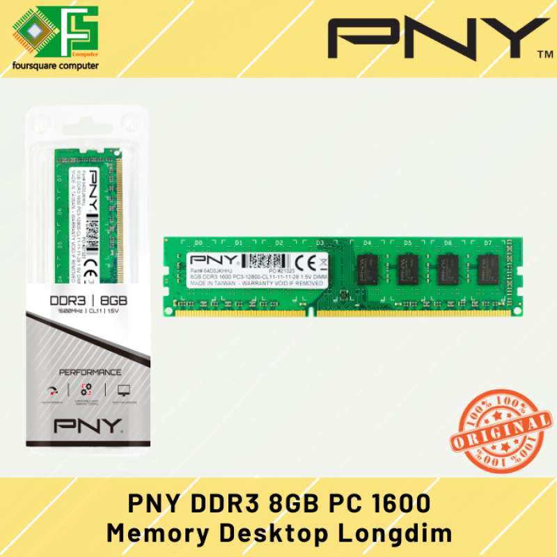 Jual PNY DDR3 8GB PC 1600 Mhz Ram Longdimm Desktop Komputer di Seller ...