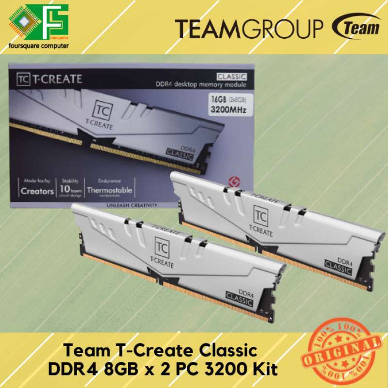Jual RAM TEAM T-CREATE CLASSIC DDR4 16 B ( 8GB X 2 ) PC 3200 Mhz di Seller Foursquare Computer ...