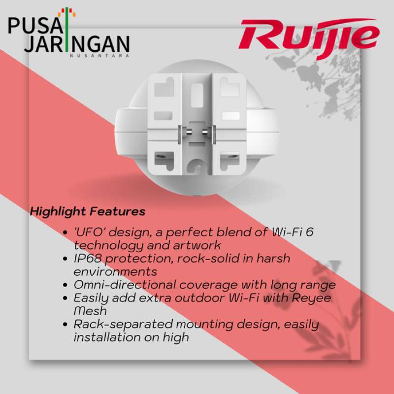 Promo RUIJIE RG-RAP6262(G) Wi-Fi 6 AX1800 Outdoor Omni-directional AP ...