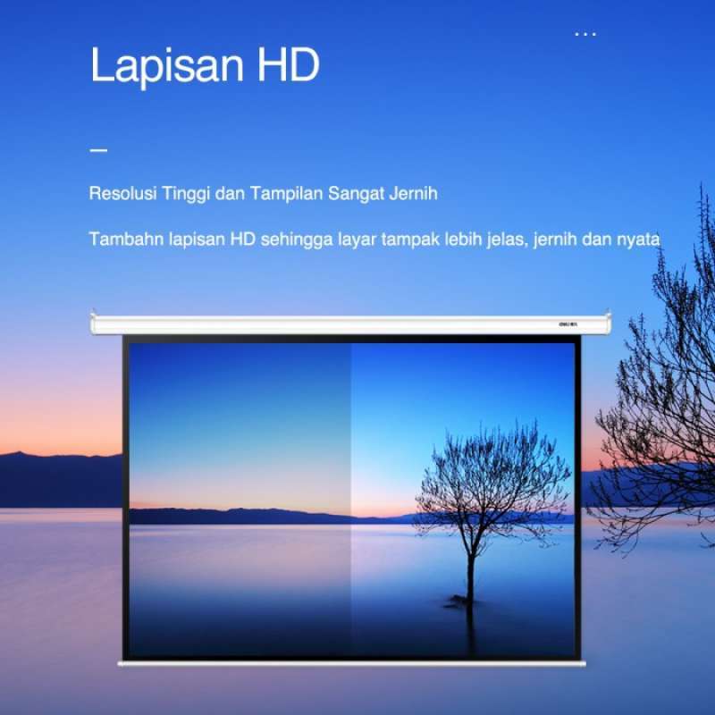 Promo Deli Screen Projector Layar Proyektor Otomatis 120 Inch + Remote ...