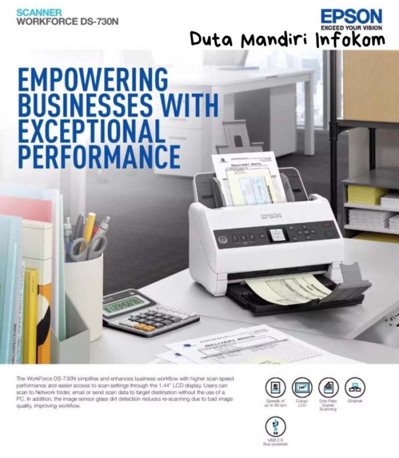 Jual Epson Workforce Ds-730n - A4 Duplex Network Sheet-fed Document ...