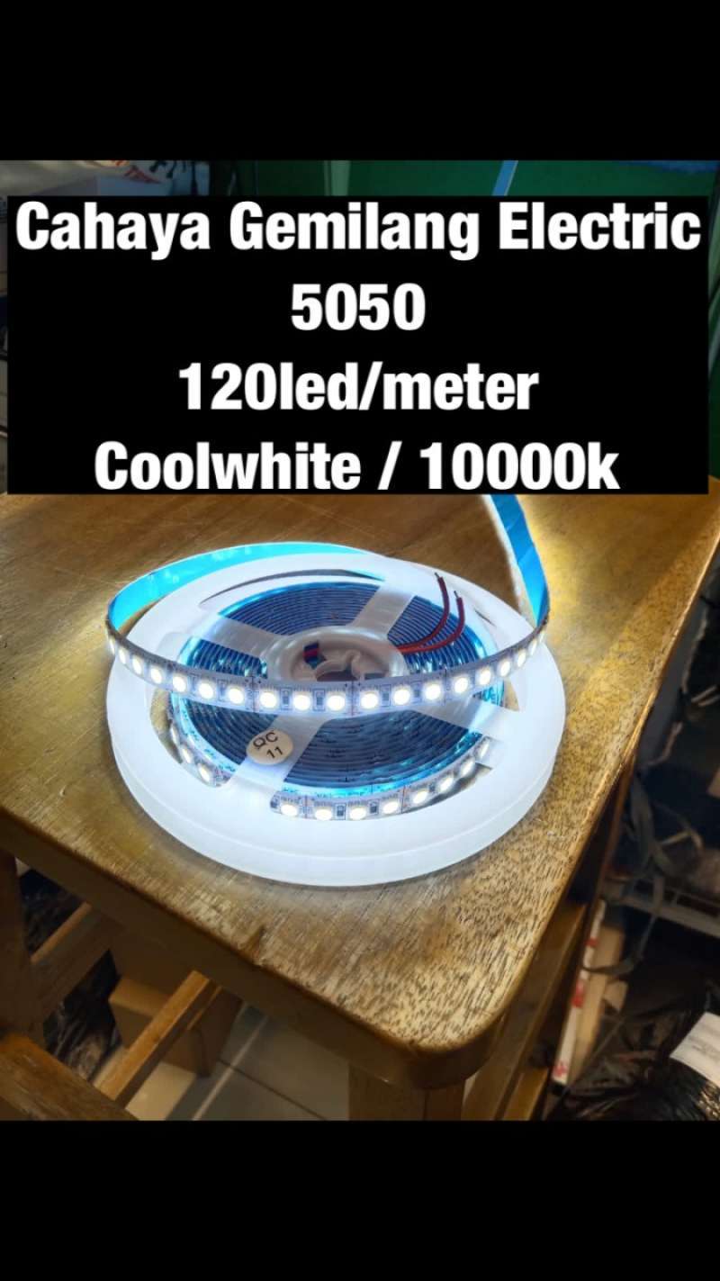 Promo Led Strip 12v 12volt 120 Mata 5050 10000k Cool White Cw 120led ...