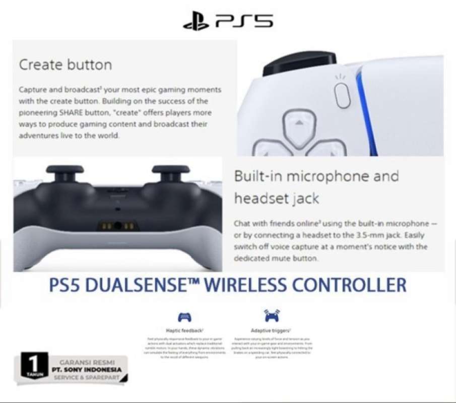 Promo SILAKAN BELI - PS5 Dual Sense Controller Wireless / Stik / Stick / Joystick - White, Sony ...