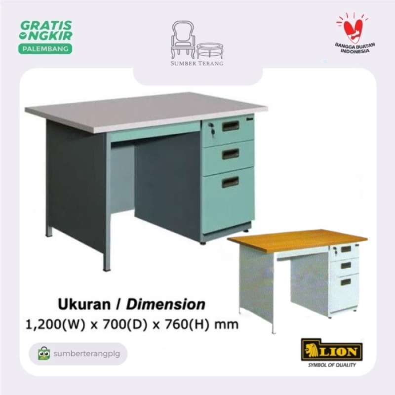 Jual Meja Kerja Meja Kantor Besi Lion L 106 N Meja Kantor Meja Plat ...