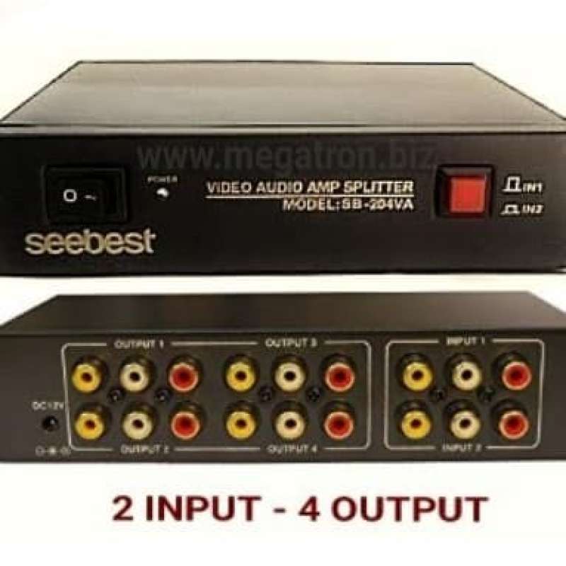Promo Av (rca) Switcher Splitter Distributor 2x4 (2 Input - 4 Output) Diskon 23% Di Seller Pt ...