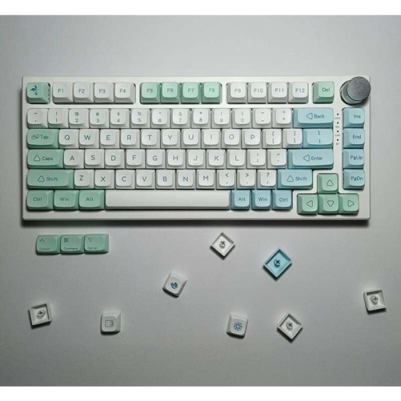 Promo KEYCAPS PBT CRYSTAL MINT XDA PROFILE SUBLIM MECHANICAL KEYBOARD ...