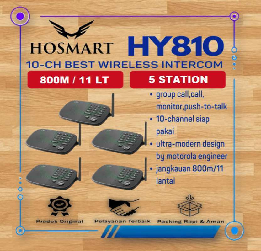 Promo HOSMART Wireless Intercom FM 10 Channel 5 Station Interkom HY810 ... Promo HOSMART Wireless Intercom FM 10 Channel 5 Station Interkom HY810 ...