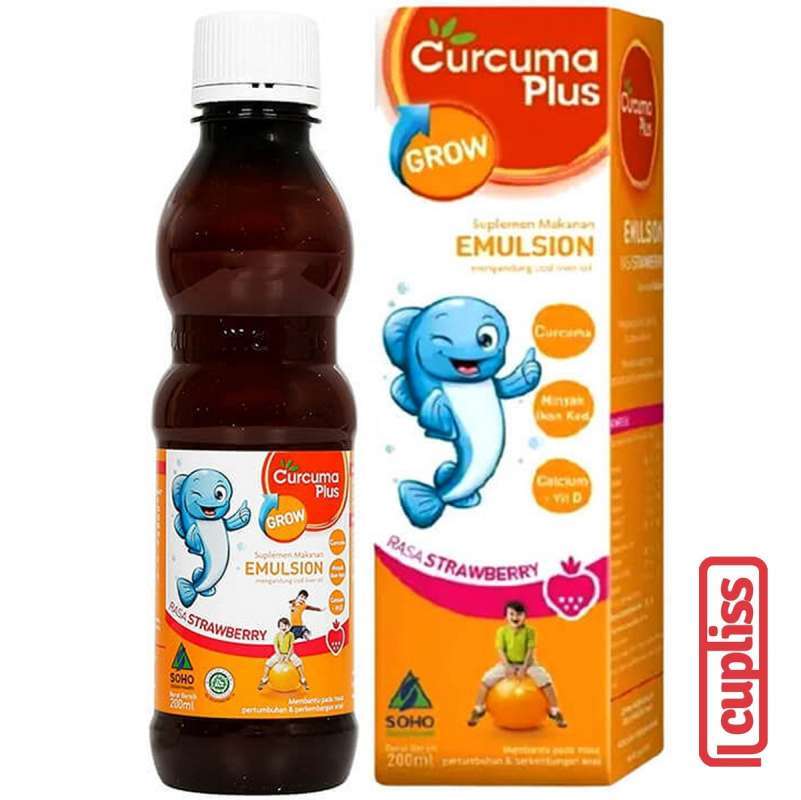 Jual Curcuma Plus Grow Strawberry 200ml Multivitamin Syrup 200 ml di ...