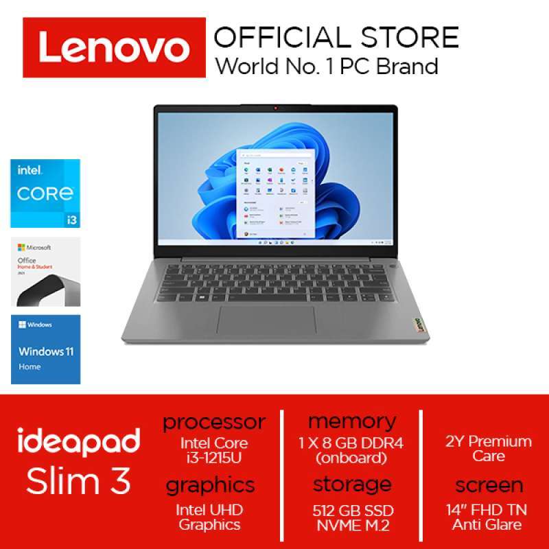 Promo Lenovo IdeaPad Slim 3i 14IAU7 Core I3 1215U 8GB 512GB W11 OHS 8 GB Misty Blue Diskon 4