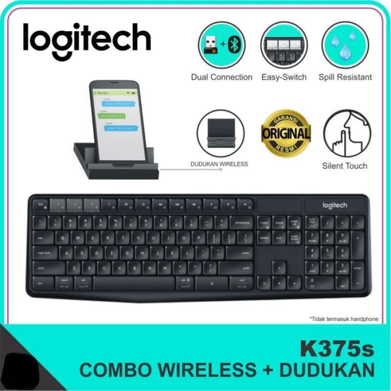 Promo Keyboard Logitech K375s Multi Device Wireless Keyboard And Stand Combo Diskon 23 Di