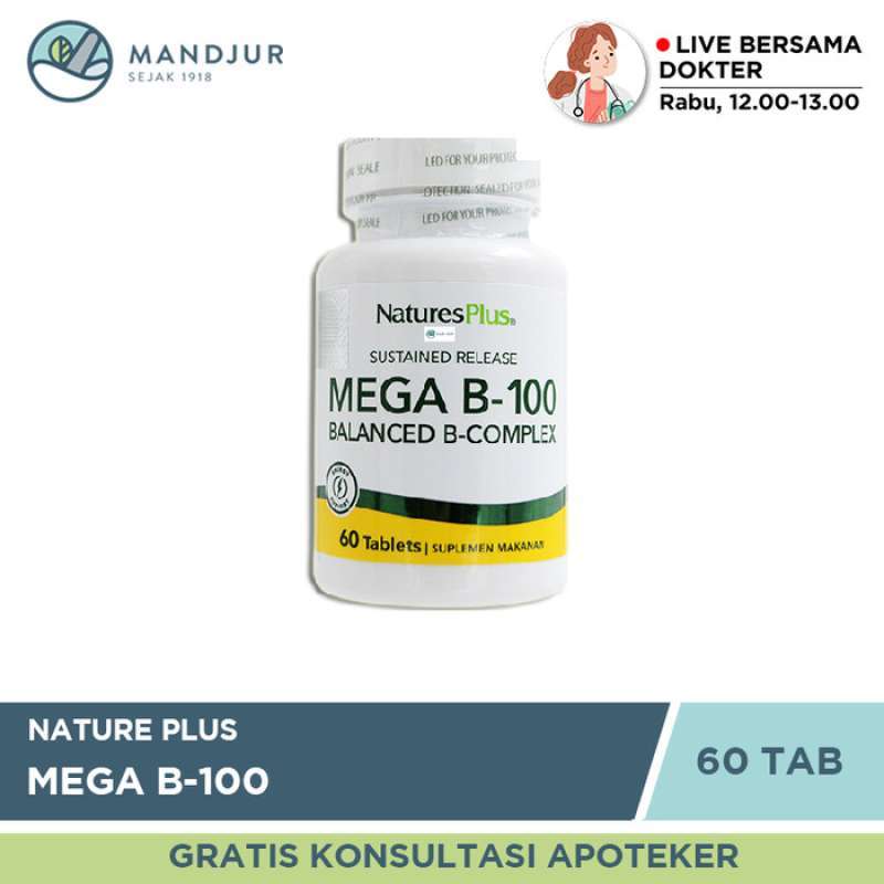 Promo Natures Plus Mega B-100 60 Tablet - Suplemen Anti Stress Dan ...