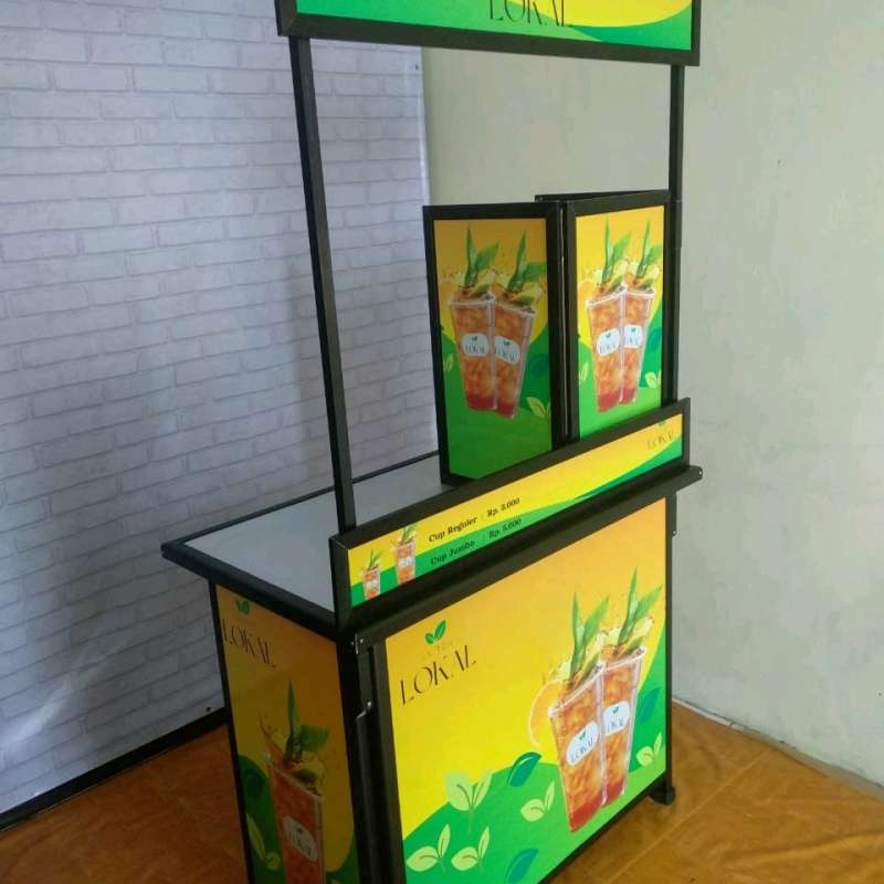 Jual Meja Lipat Booth Es Teh 100x60 Dengan Kotak Penutup Dispenser ...