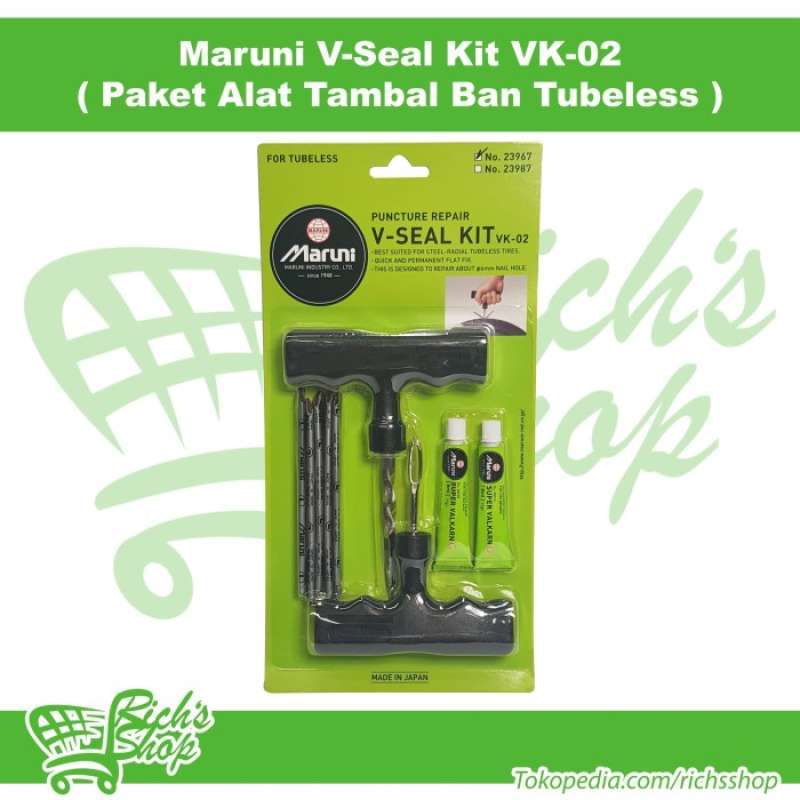Promo Alat Tambal Ban Tubeless Lengkap Maruni V-Seal Kit VK-02 Diskon 23% di Seller Rakki Store ...