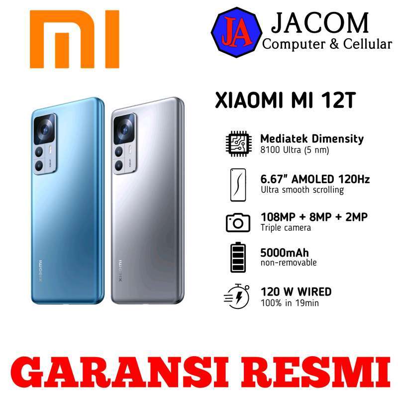Jual SMARTPHONE XIAOMI 12T GARANSI RESMI di Seller JACOM - JACOM - Kota Metro | Blibli