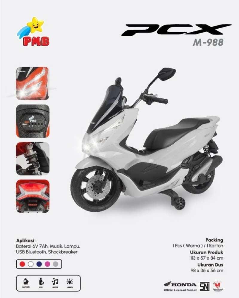 Promo Motor Aki Anak Lisensi Honda Asli Pmb Type Pcx M988 Dijamin Unit ...