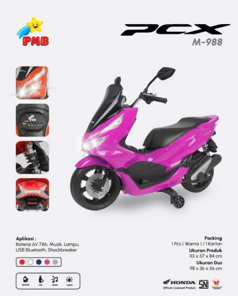 Promo Motor Aki Anak Lisensi Honda Asli Pmb Type Pcx M988 Dijamin Unit ...
