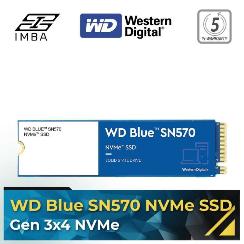 Promo Western Digital Wd Blue 500Gb Sn570 M.2 Nvme Gen 3 X4 [Nvme, Gen3 ...