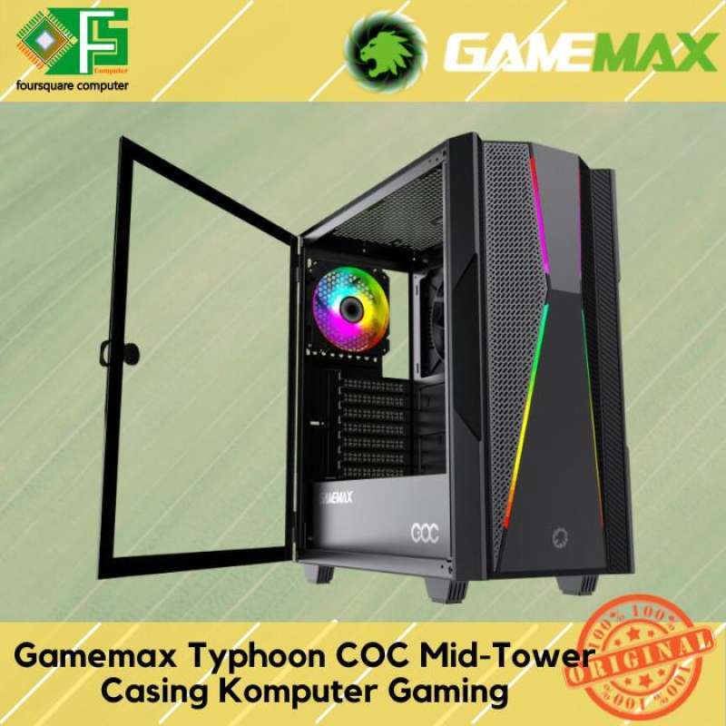 Jual Pc Casing Gaming Gamemax Typhoon Coc | Case Cpu Komputer Mid-tower ...