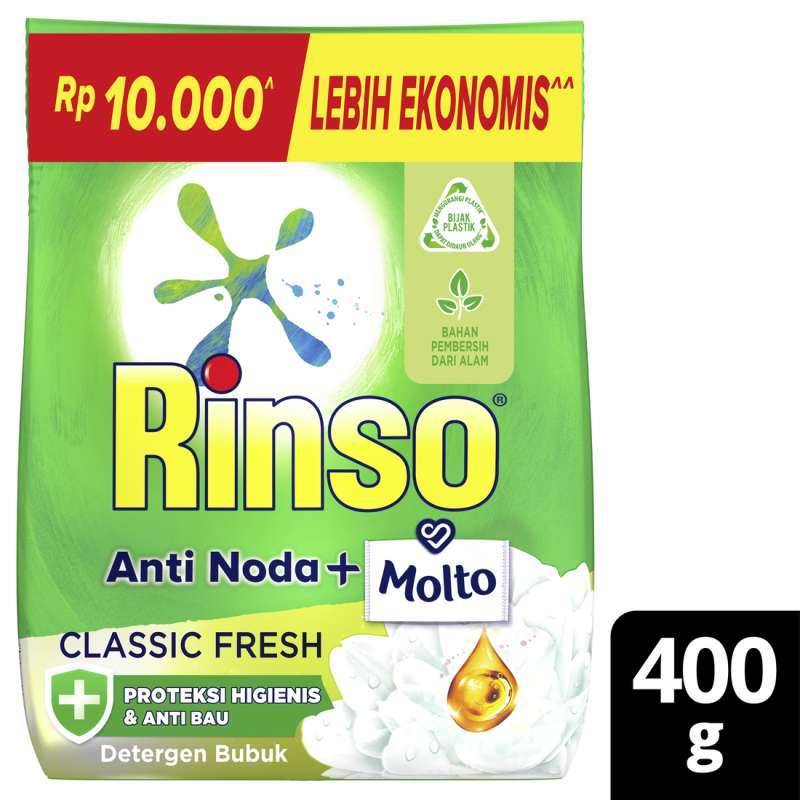 Promo Rinso Molto Anti Noda Classic Fresh Powder Detergent 380 G Diskon ...